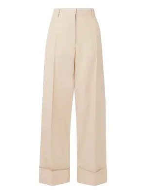Valentino Garavani Wool-twill Wide-leg Trousers - Cream
