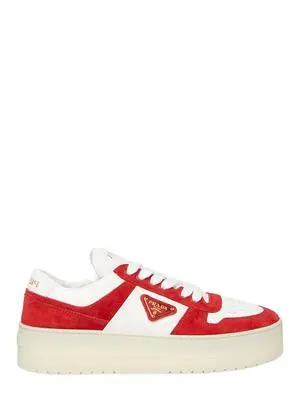 Prada Prada Downtown Platform Sneakers Bianco/rosso