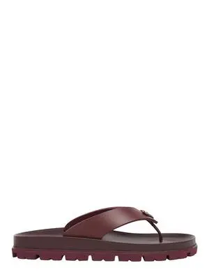 Prada Rubber Thong Slide Sandals Dkred