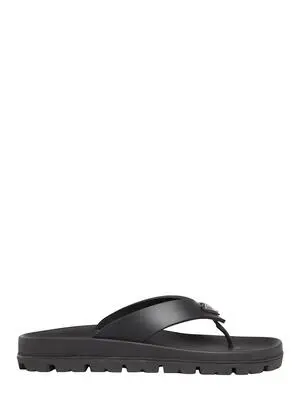 Prada Rubber Thong Slide Sandals - Nero