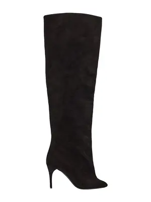 Alaïa Cuissardes Stiletto Leather Knee Boots - Noir