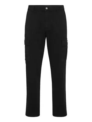 Philipp Plein Logo Patch Cargo Trousers - Black