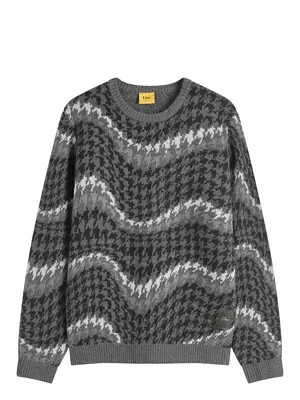 DIME Houndstooth Knit Sweater - Coal