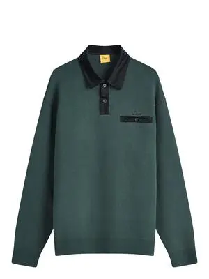 DIME Casino Knit Rugby Polo - Forest