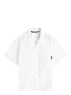 Palm Angels Curved Logo Vacation Shirt - White/black