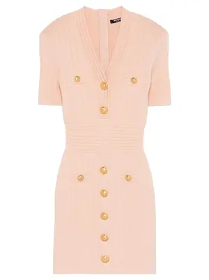 Balmain Knitted Mini Dress - Neutrals
