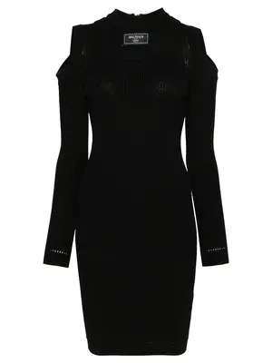 Balmain Logo-patch Mini Dress - Black