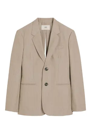 Ami Rear-slit Single-breasted Blazer - Neutrals