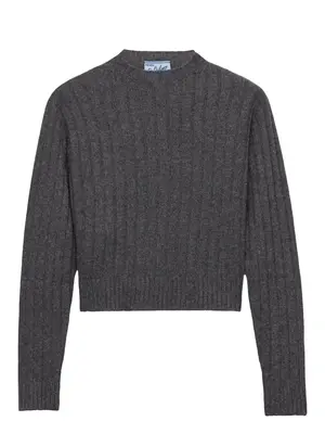 Prada Cropped Re-cashmere Sweater - Grey