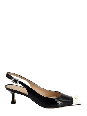 MADISON.MAISON Pearl Slingback Pumps - Black