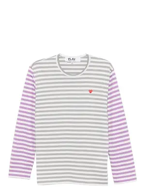 Play Comme Des Garcon Striped T-shirt - Grey