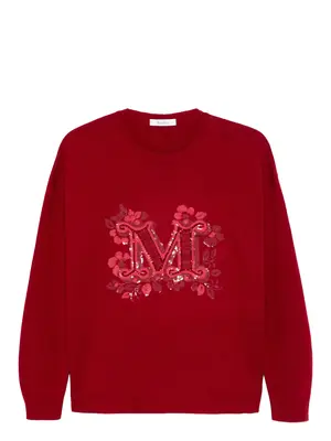 Max Mara Max Mara Sequin-Embellished Sweater Red
