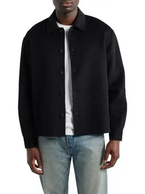 FRAME Double Face Wool Shirt Jacket - Black