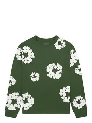 DENIM TEARS Long Sleeve Cotton Wreath T-shirt - Green