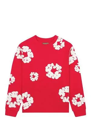 DENIM TEARS Long Sleeve Cotton Wreath T-shirt - Red