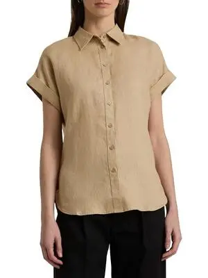 RALPH LAUREN Relaxed Fit Linen Button-Up Shirt