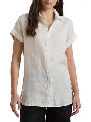 RALPH LAUREN Lauren Ralph Lauren Short Sleeve Linen Shirt