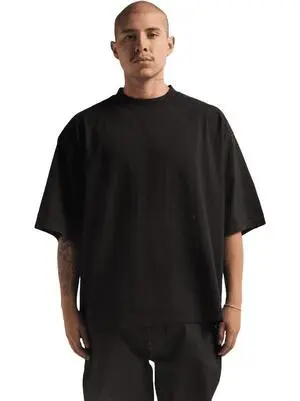 SHAKA WEAR Garment Dye Drop Shoulder Oversize Tee - Black