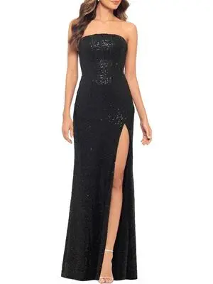 BLONDIE NITES Blondie Nites Sequin Strapless Corset Gown