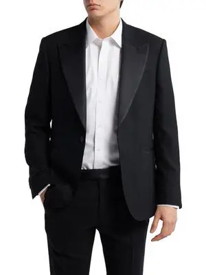 Zanella Winston Peaked Lapel Wool Tuxedo - Black