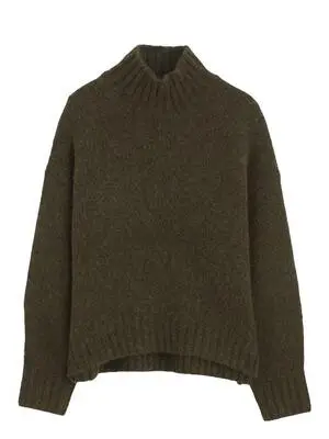 Madewell Chunky Alpaca Blend Turtleneck Sweater - Midnight Olive