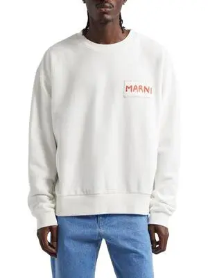 Marni Embroidered Logo Patch Sweatshirt - Natural White