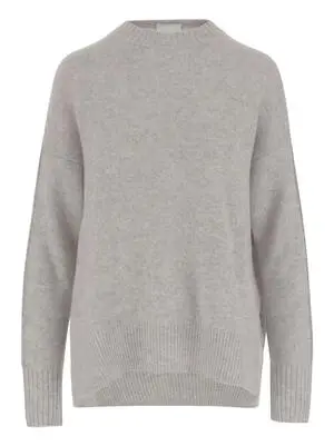 ALLUDE Allude Ribbed Crew Neck Sweater Grey
