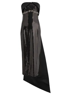 Huishan Zhang Greta Sequin-embellished Gown - Black