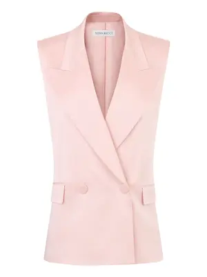 Nina Ricci Double-breasted Crepe Vest - Pink