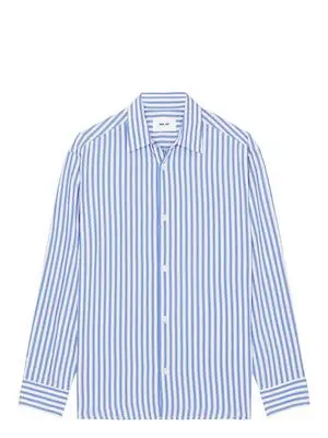 Nn07 Freddy Shirt In Baby Blue - Blue Stripe