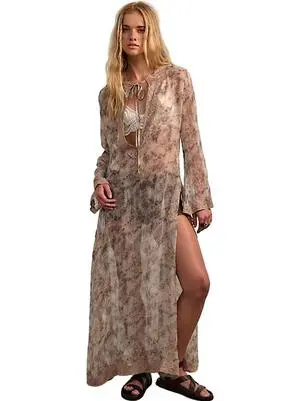 Free People Grace Kelly Sheer Kaftan Jacket - Snake