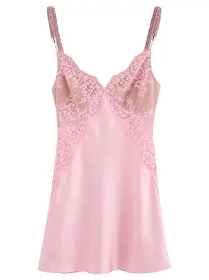 SELF-PORTRAIT X Christopher Kane Lace And Satin Mini Dress - Pink