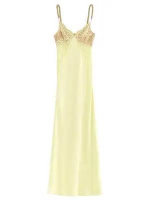SELF-PORTRAIT X Christopher Kane Lace And Satin Maxi Dress - Yellow