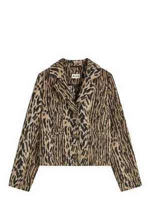 Rixo Leila Leopard Jacket - Bohemia Leopard Brown