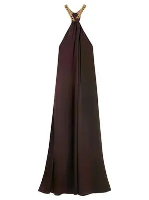 Stella McCartney Chain Halterneck Gown Brown