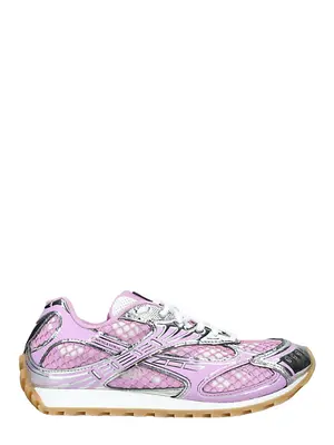 Bottega Veneta Orbit Metallic-panel Woven Low-top Trainers - Pink Comb