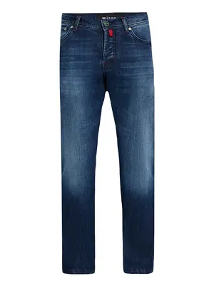 Kiton Slim-fit Dark Wash Jeans - Blue