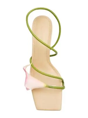 Cult Gaia Ria Calla Lily Leather Sandals - Pink Multi
