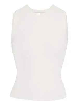 Veronica Beard Sid Ribbed Tank Top - Off White