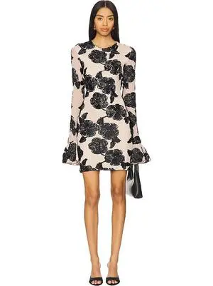 ROTATE BY BIRGER CHRISTENSEN Floral Mesh Mini Dress - Warm Taupe