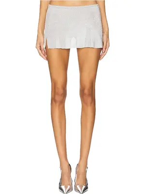 GUIZIO Jewels Mini Skirt In Metallic - Silver