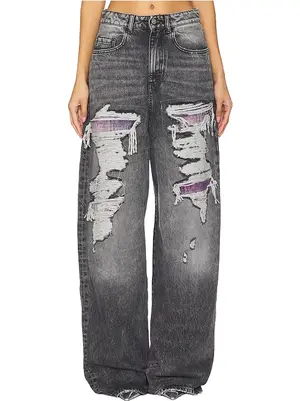 ICON DENIM LA Coco Wide Leg Jeans Black