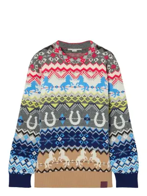 Stella McCartney Stella McCartney Intarsia-knit Wool Sweater Blue