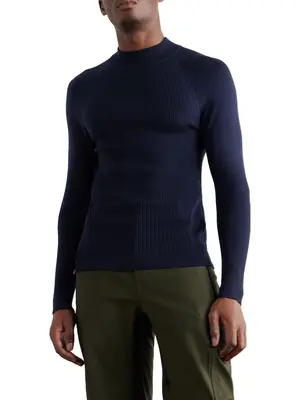 Loro Piana Ribbed Virgin Wool-Blend Ski Base Layer Navy
