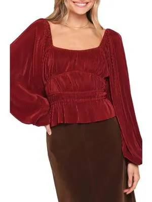 PETAL & PUP Ceppia Plissé Top - Burgundy