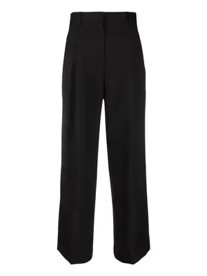 Burberry High-waisted Wool Trousers - Black