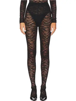 CULTNAKED Lace Skin Leggings In Black - Onyx