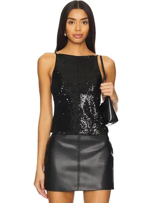 Free People James Sequin Tank - Black Combo