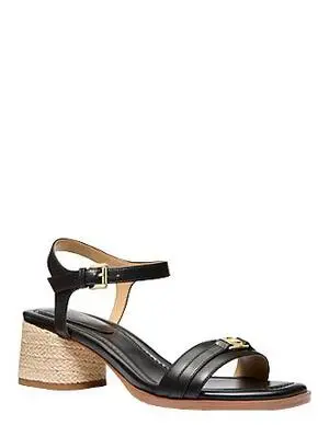 Michael Kors Mandy Leather Sandals - Black