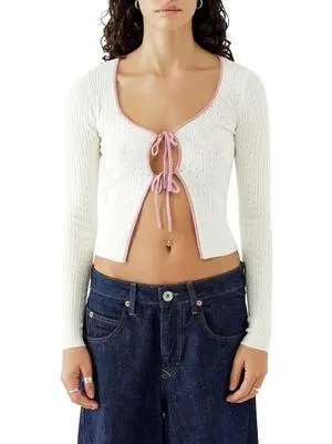 BDG URBAN OUTFITTERS Pointelle Cardigan - Cream
